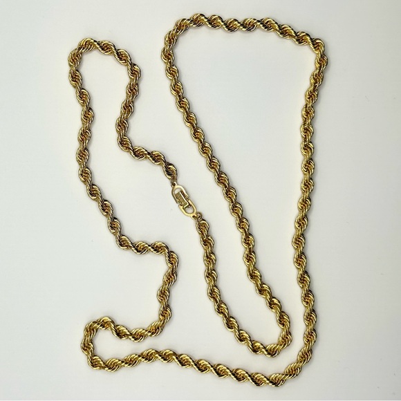 Dior | Jewelry | Vintage Christian Dior Gold Tone Rope Chain Necklace 3 ...